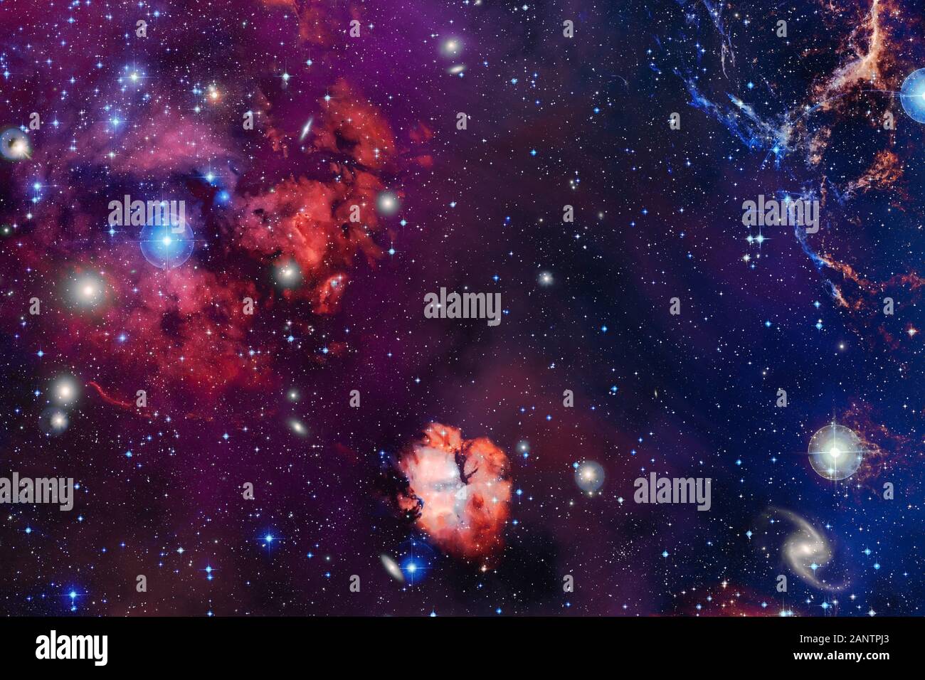 Nebula, galaxy,starfield, in outer space. Infinity universe. Elements ...