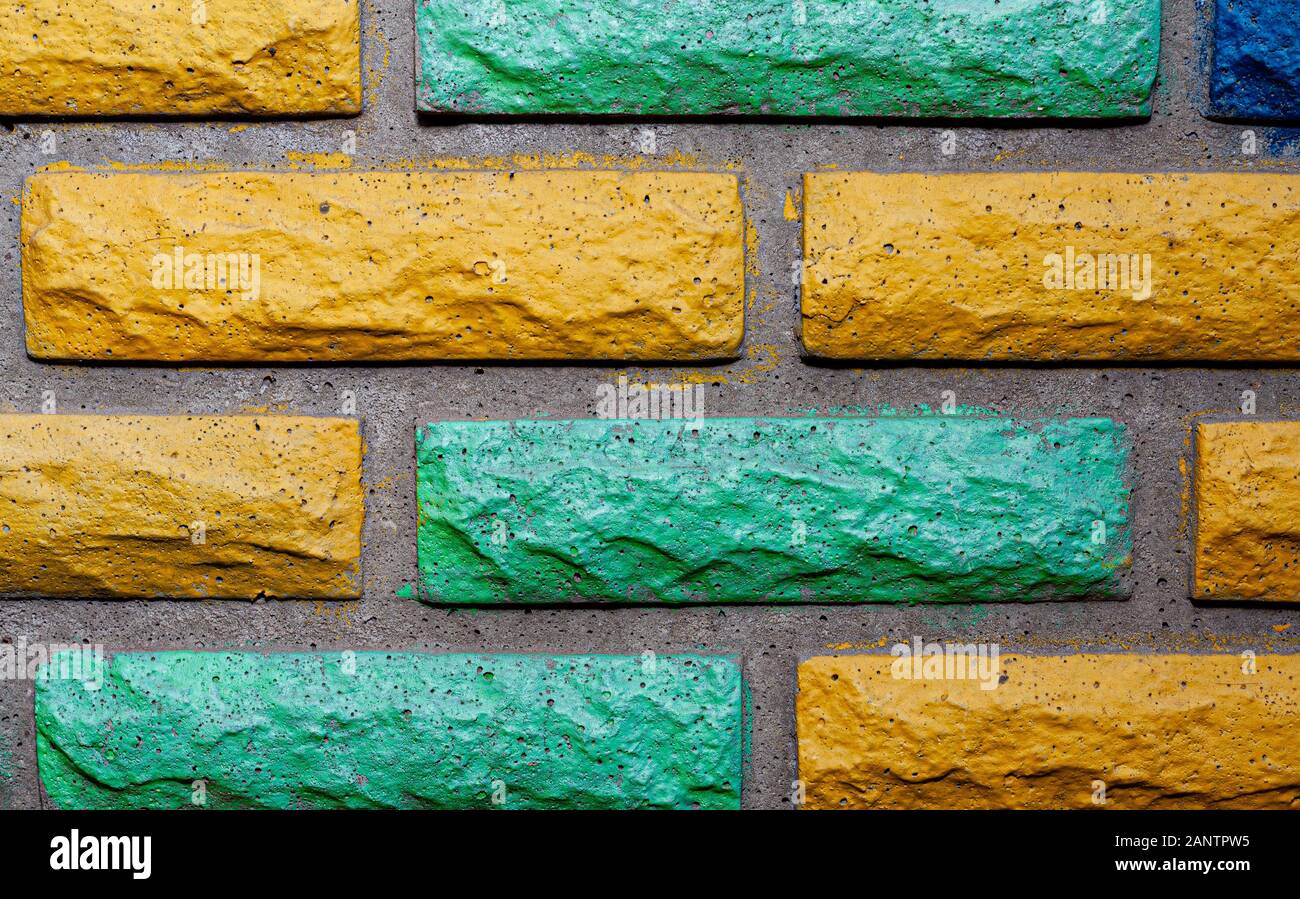 Decorative brick texture background. Stock photo multi-colored brick ...