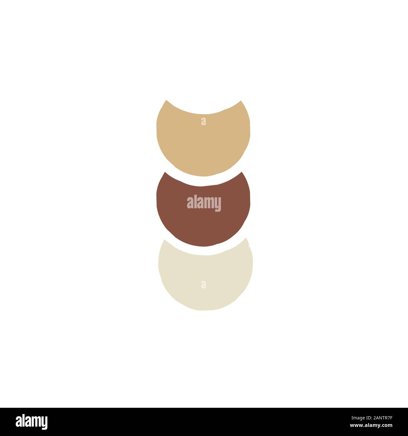 Modern naive brown and beige moons. Contemporary Hand drawn vector ...
