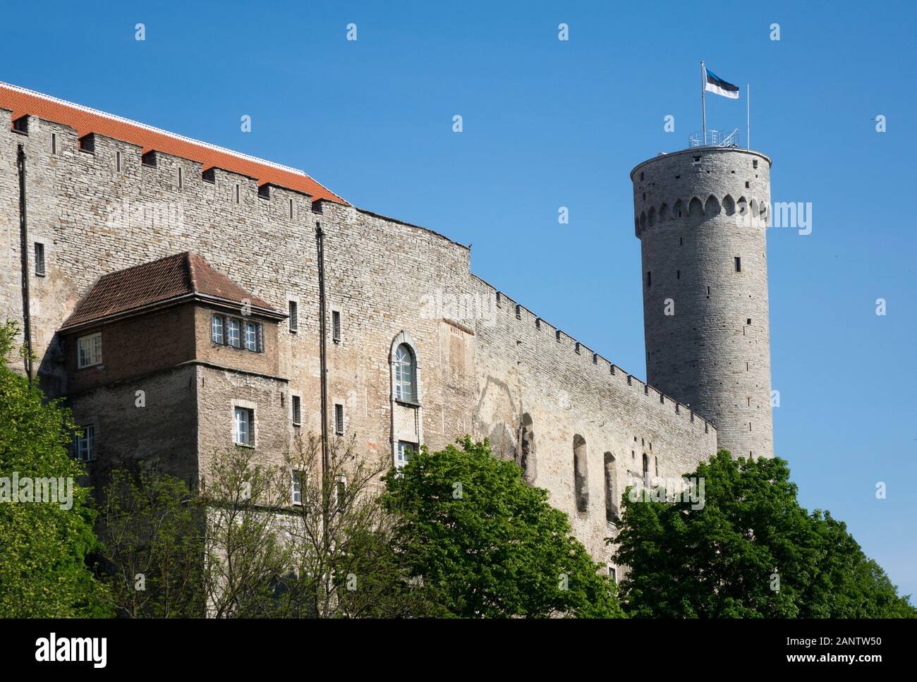 Tall Hermann - a tower of the Toompea Castle on Toompea hill. Tallinn ...