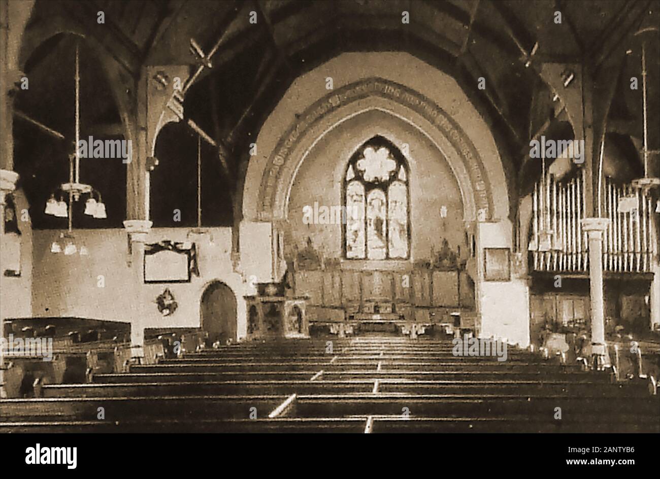 A vintage interior image of Wesley Memorial Church, Epworth ...