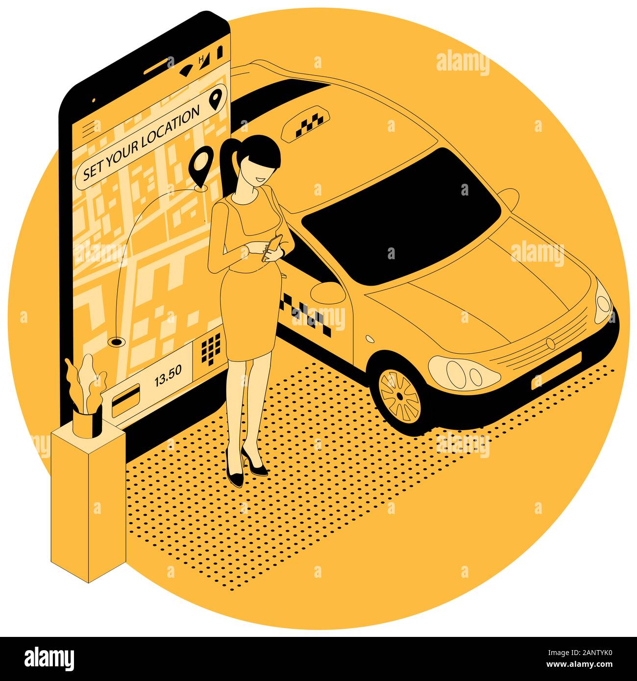 Taxi order urban transportation Stock Vector Images - Alamy