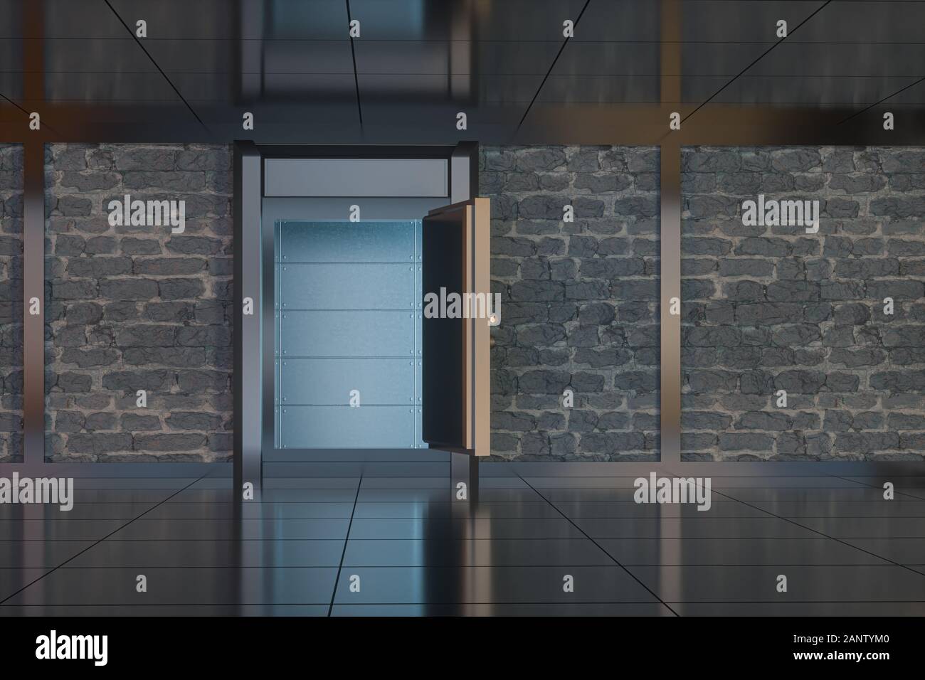 Safety gate and coded lock,abstract conception,3d rendering. Computer ...