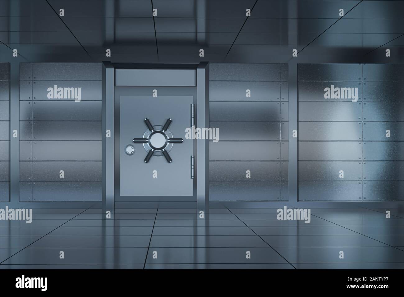 Safety gate and coded lock,abstract conception,3d rendering. Computer ...