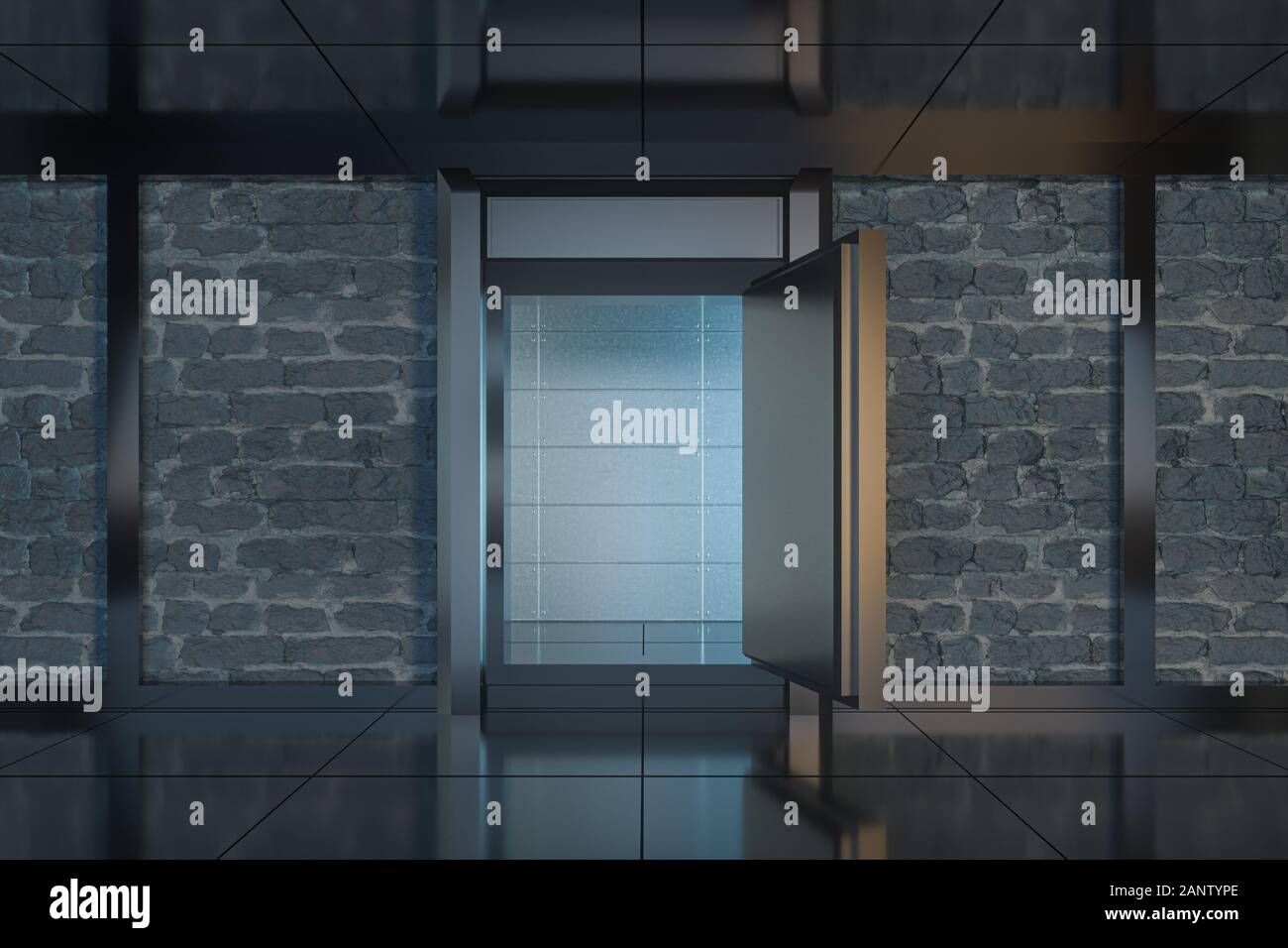 Safety gate and coded lock,abstract conception,3d rendering. Computer ...