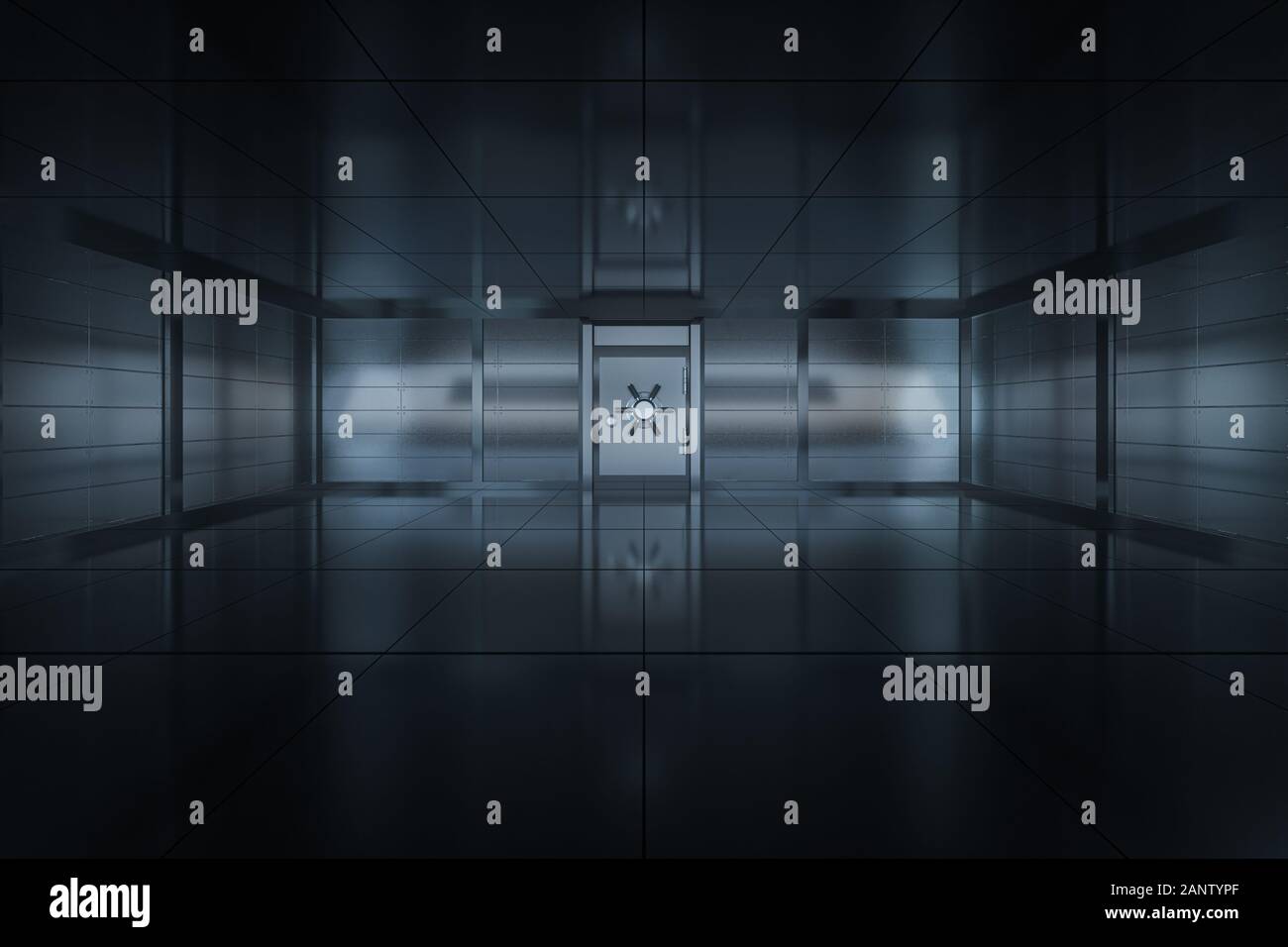 Safety gate and coded lock,abstract conception,3d rendering. Computer ...