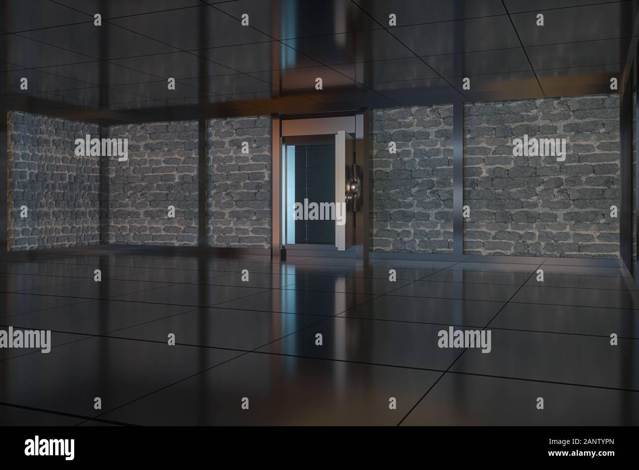 Safety gate and coded lock,abstract conception,3d rendering. Computer ...