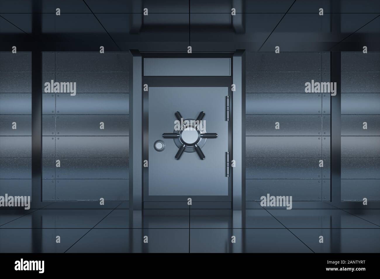 Safety gate and coded lock,abstract conception,3d rendering. Computer ...