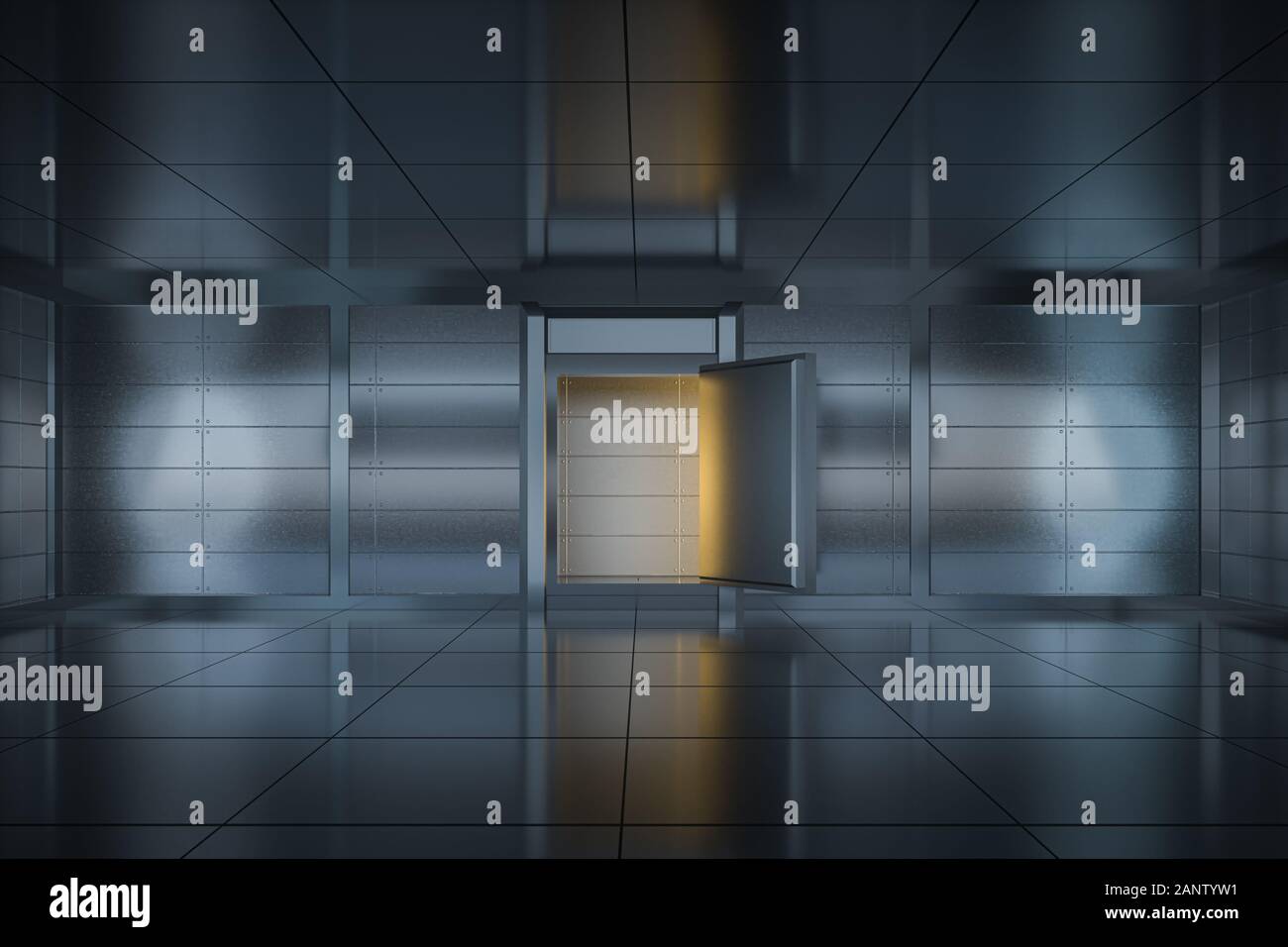 Safety gate and coded lock,abstract conception,3d rendering. Computer ...