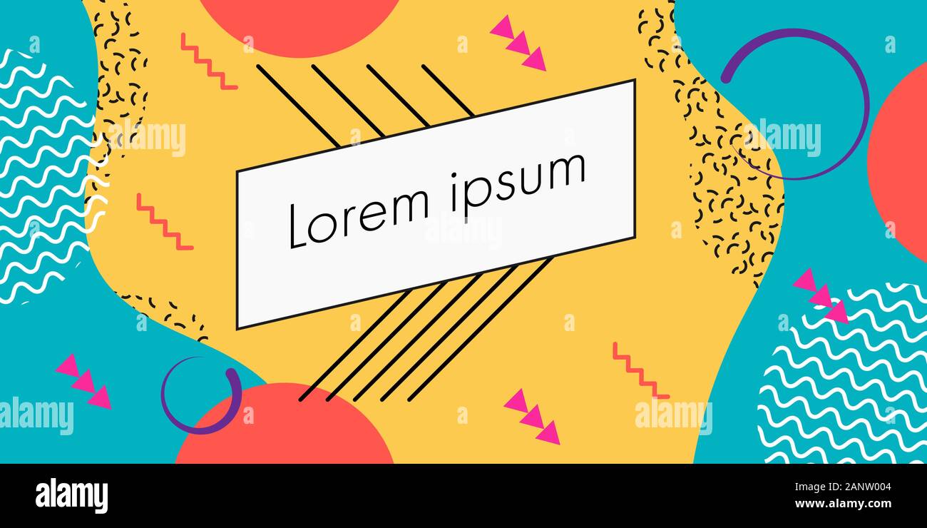 Colorful memphis style abstract background for presentation template ...