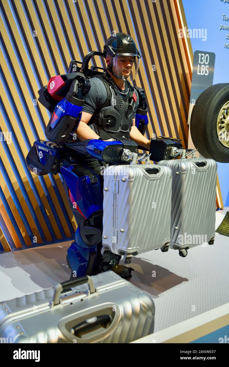 Demonstration of strength of Sarcos Guardian XO full-body powered ...