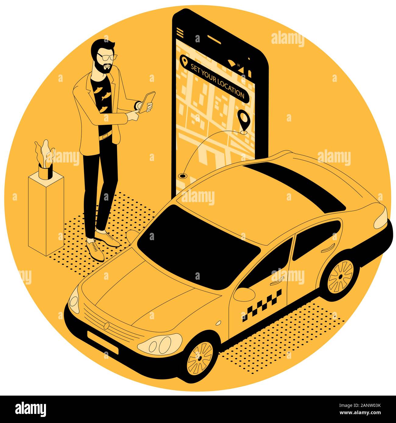 Taxi order urban transportation Stock Vector Images - Alamy
