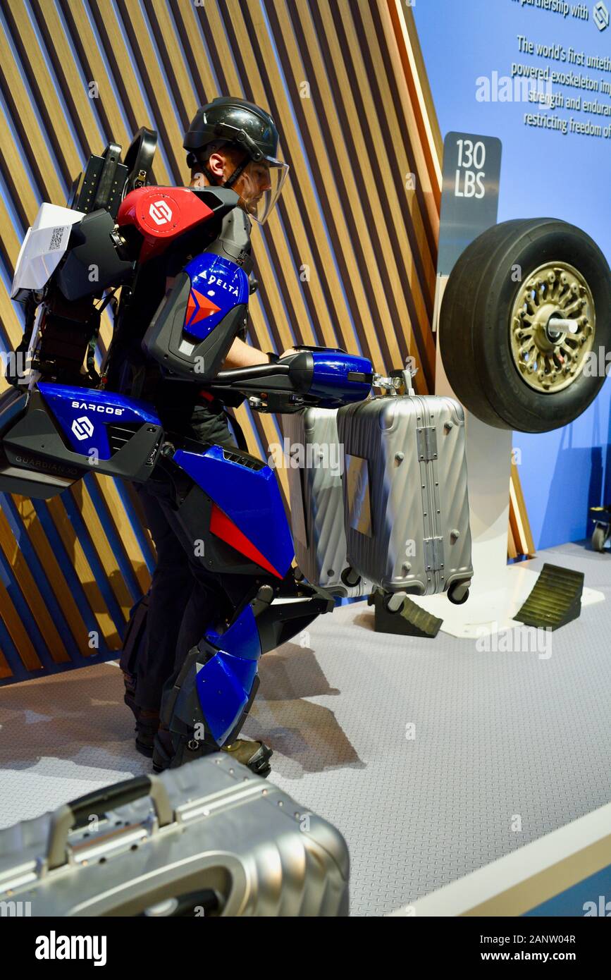 Demonstration of strength of Sarcos Guardian XO full-body powered ...