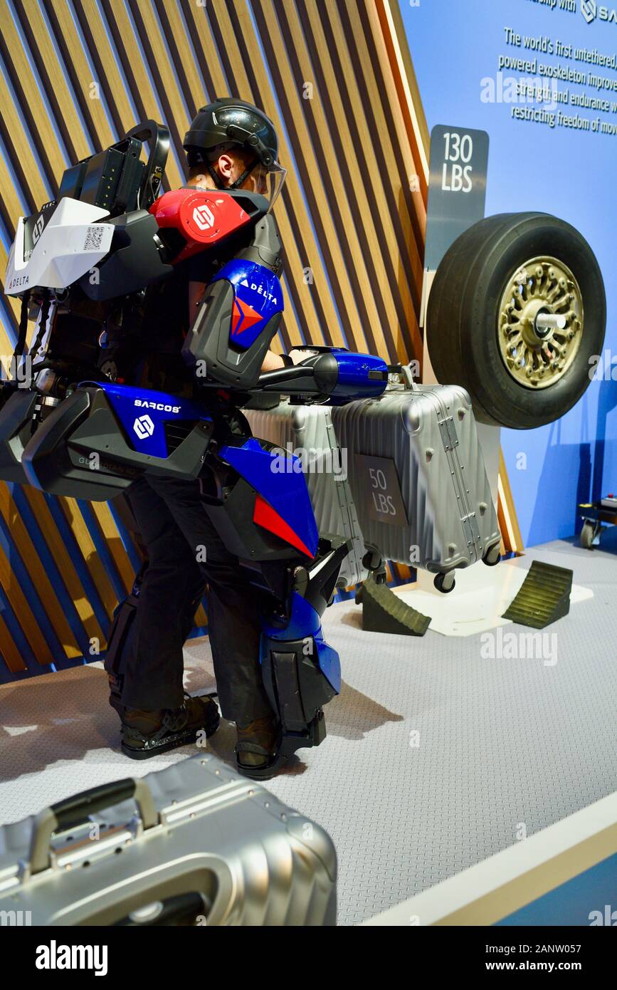 Demonstration of strength of Sarcos Guardian XO full-body powered ...