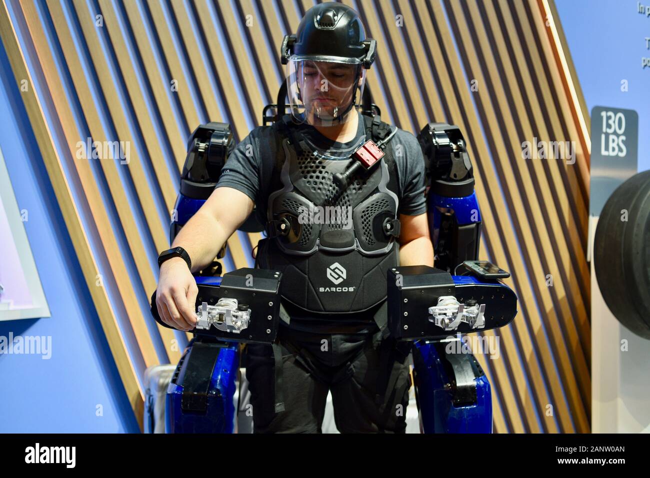 Demonstration of strength of Sarcos Guardian XO full-body powered ...