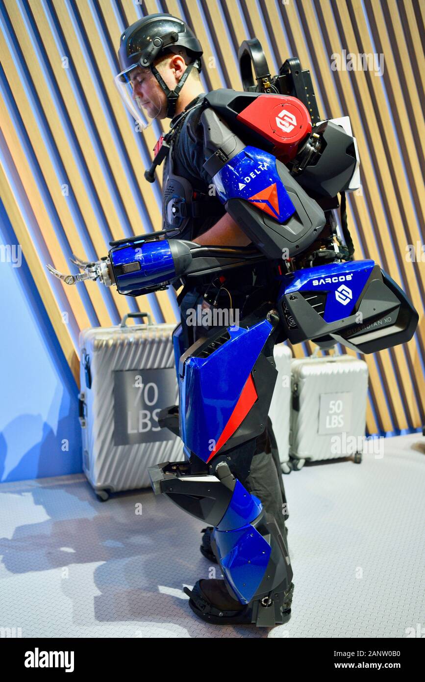 Demonstration of strength of Sarcos Guardian XO full-body powered ...