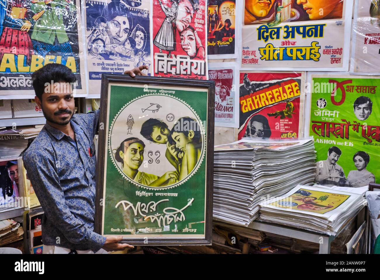 Kaleem Khan, a co-owner of shop Poster Stuff in Chor Bazar (Thieves ...