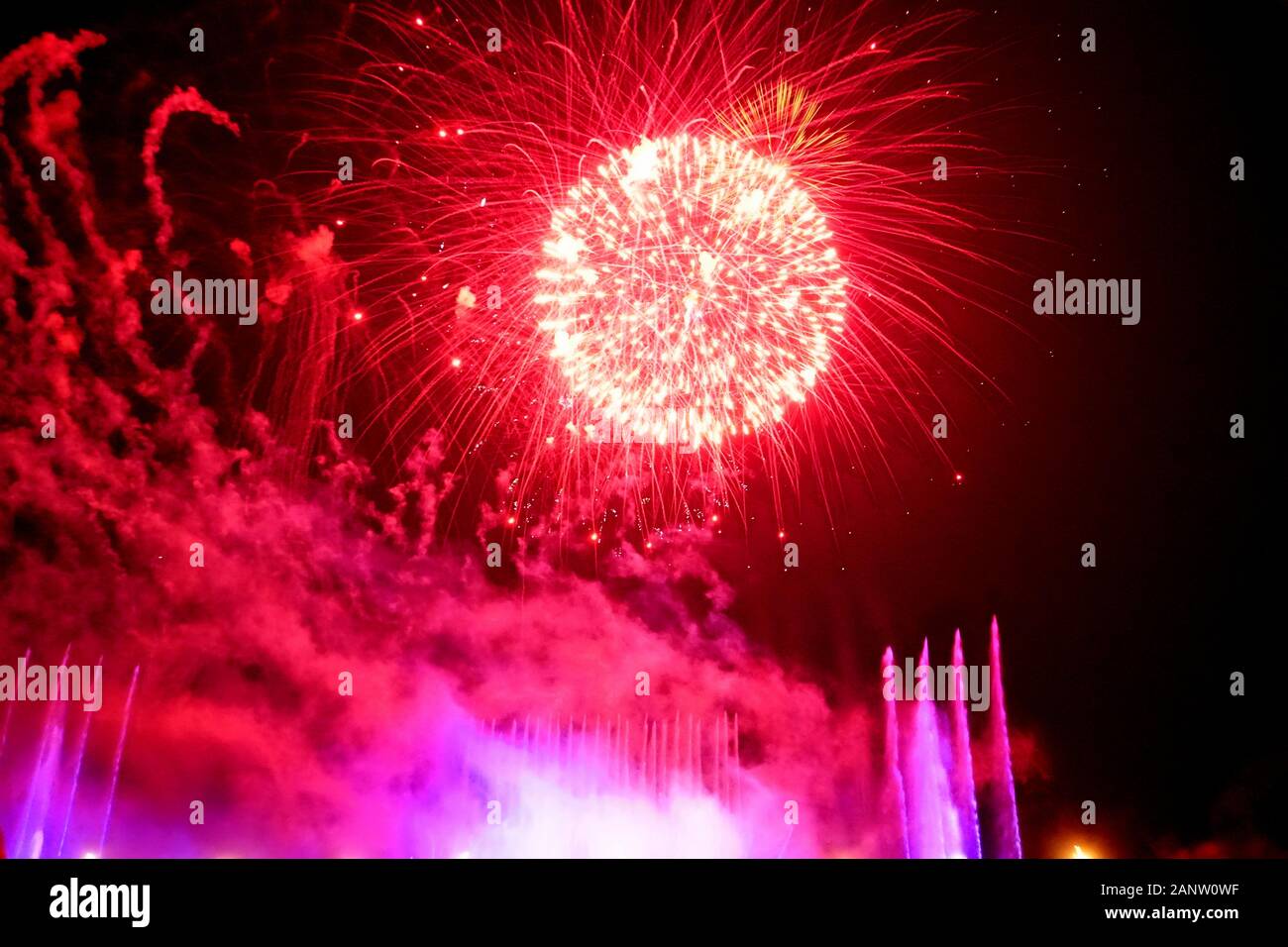 Red Ball Fireworks High Resolution Stock Photography and Images - Alamy