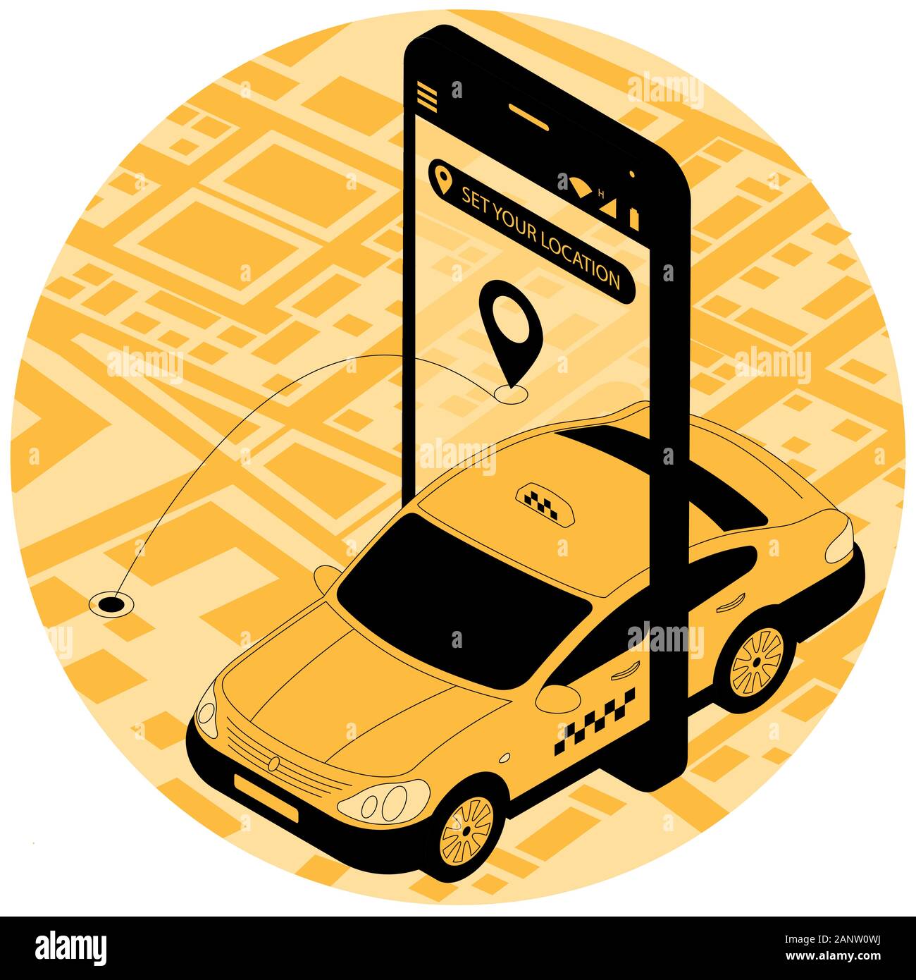 Taxi order urban transportation Stock Vector Images - Alamy