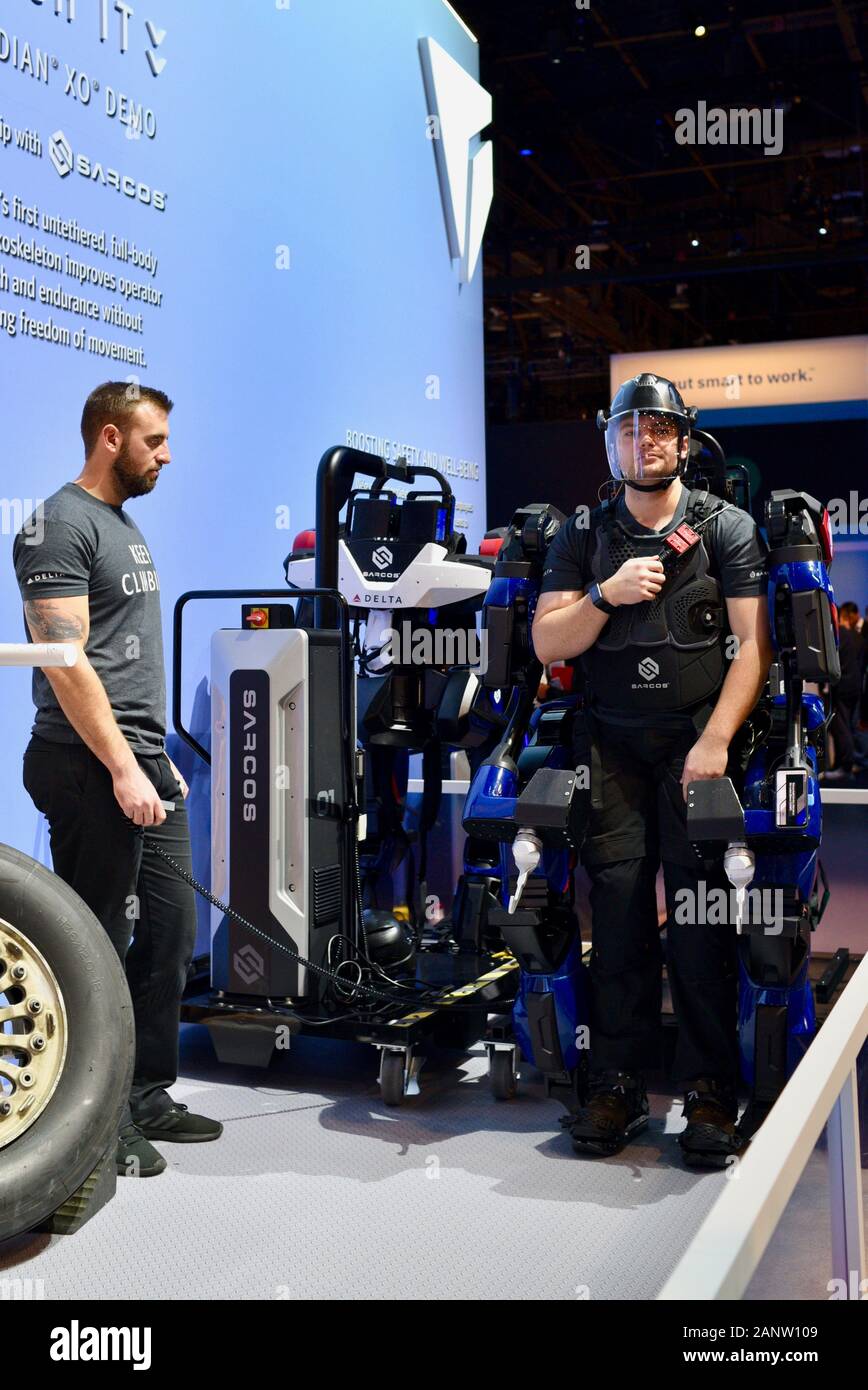 Demonstration of strength of Sarcos Guardian XO full-body powered ...