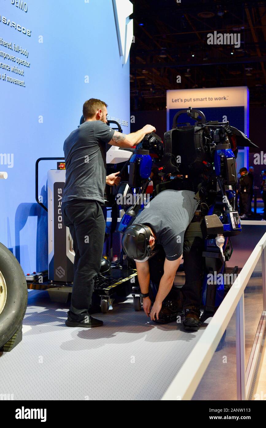 Demonstration of strength of Sarcos Guardian XO full-body powered ...