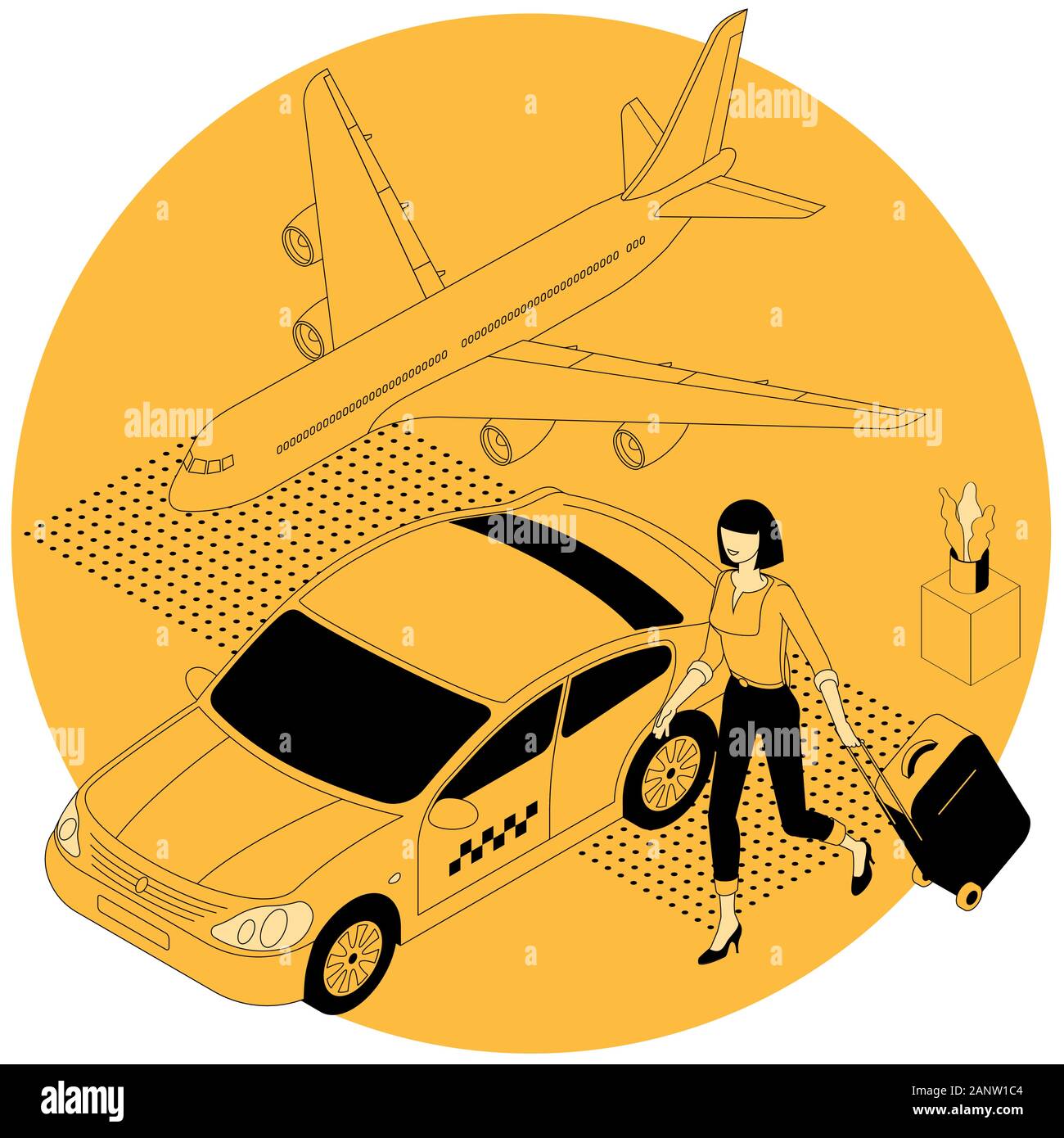Airport taxi ride Stock Vector Images - Alamy