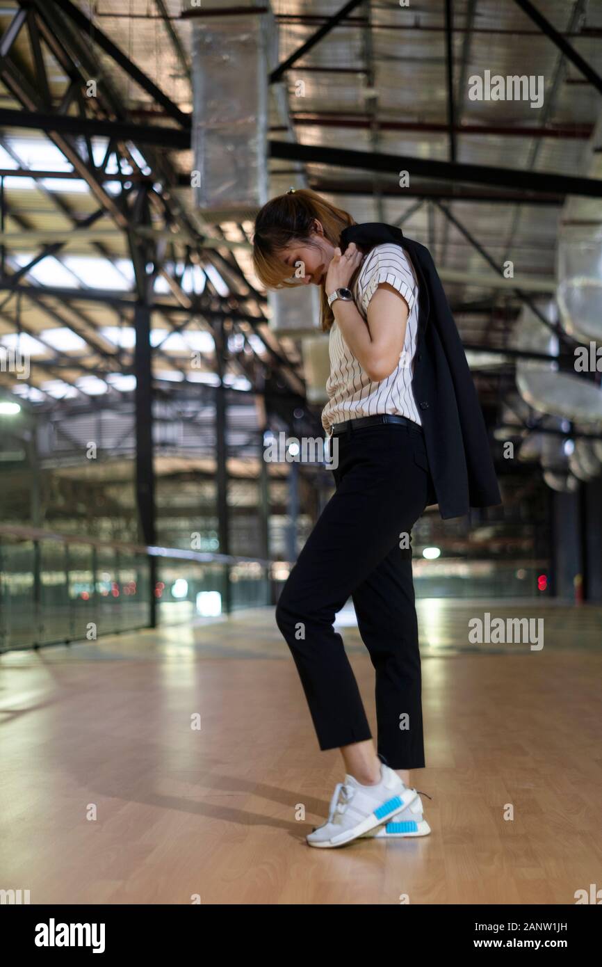 One woman beauty long hair hang hi-res stock photography and images - Alamy