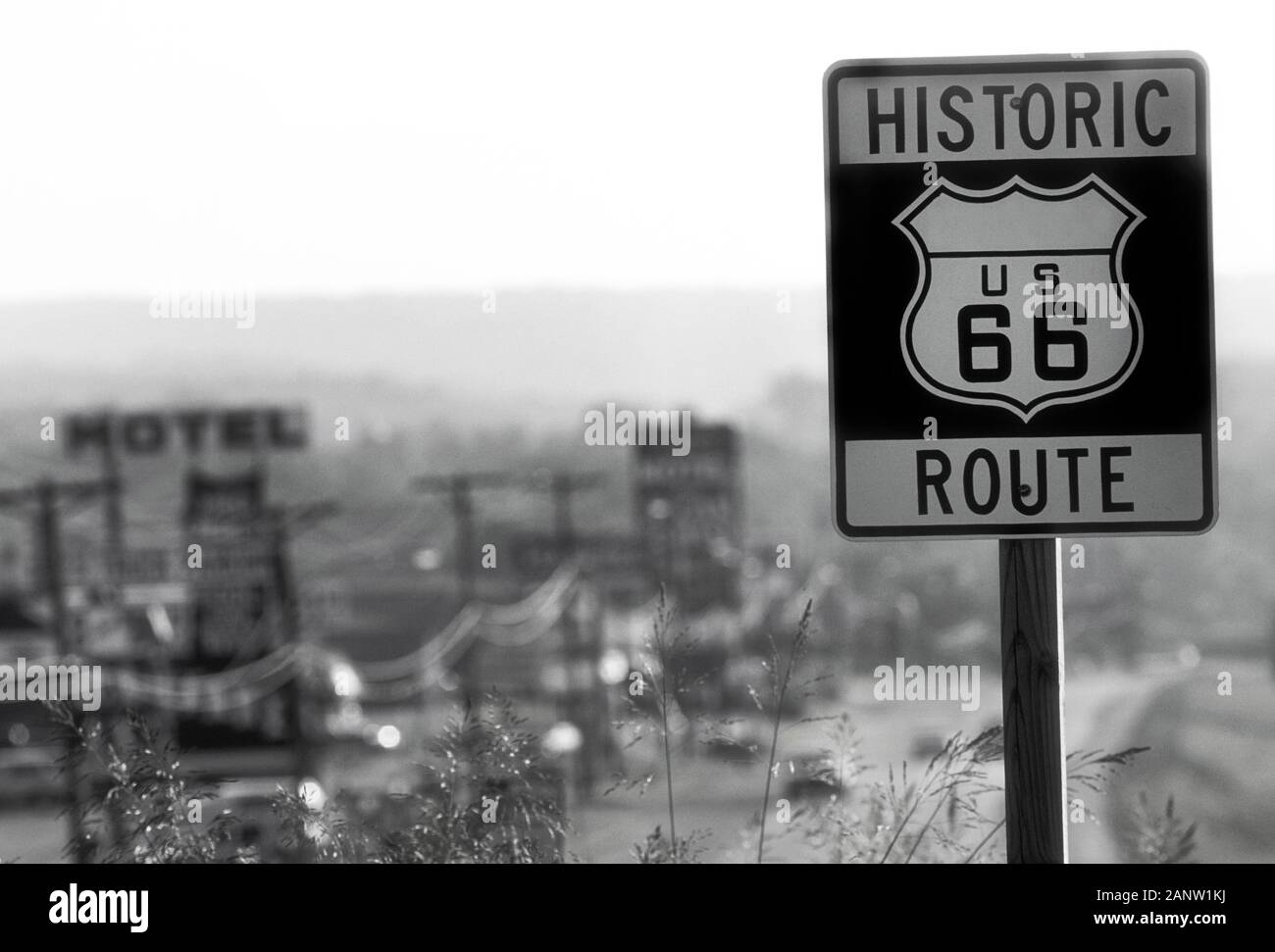 Historic Route 66 roadsign. USA Stock Photo - Alamy
