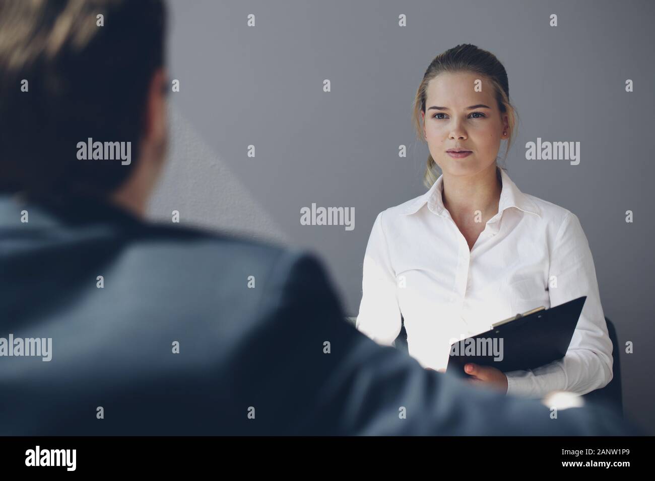 Young adult job interview hi-res stock photography and images - Alamy