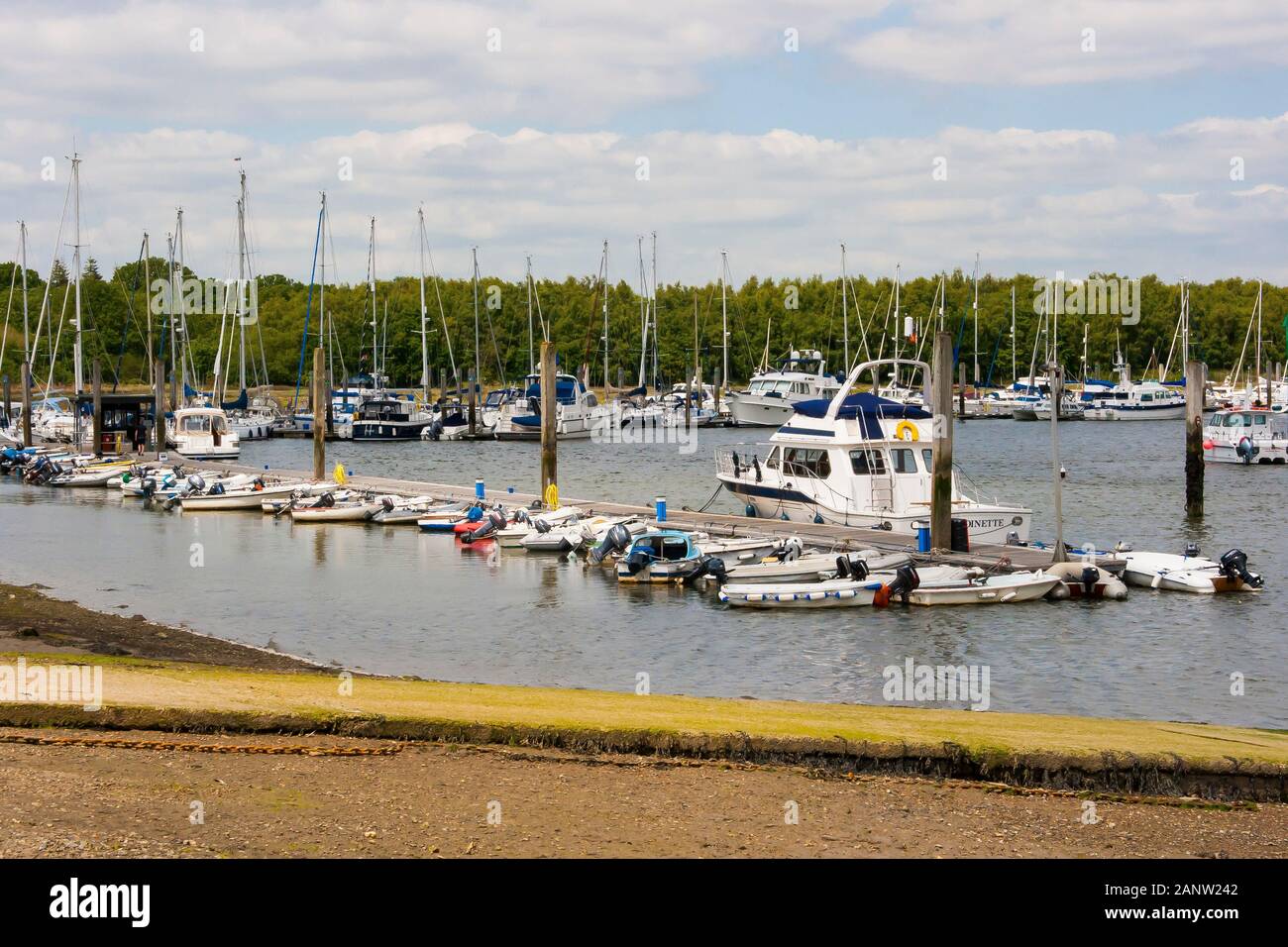 10 June 2015 The marina on the Beaulieu River at historic Bucklers Hard ...