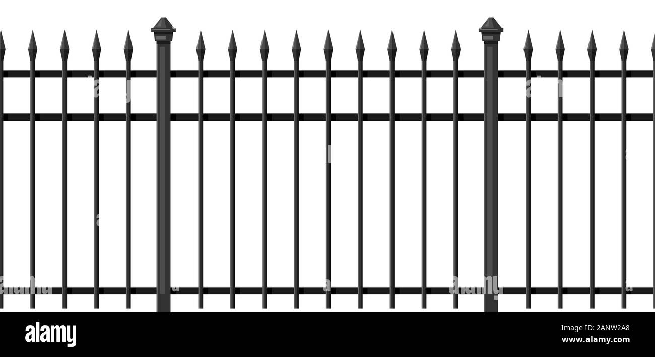 Illustration of metal forged fence Stock Vector Image & Art - Alamy