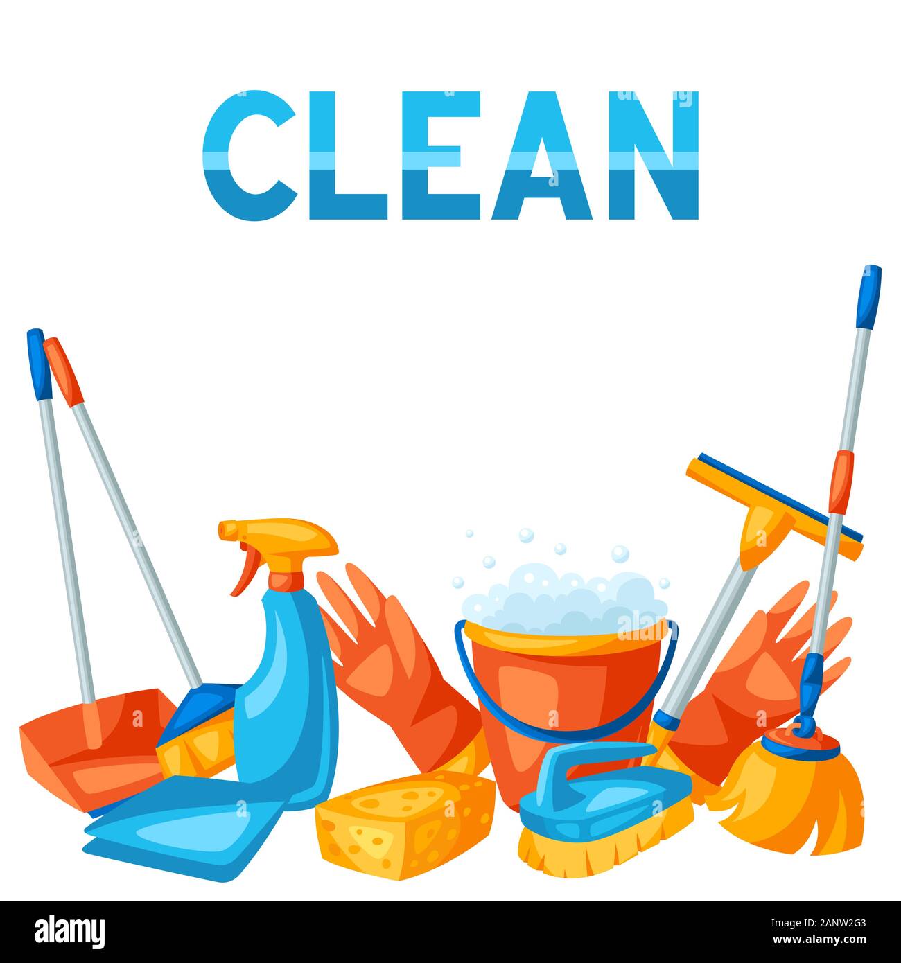 Housekeeping background with cleaning items Stock Vector Image & Art ...