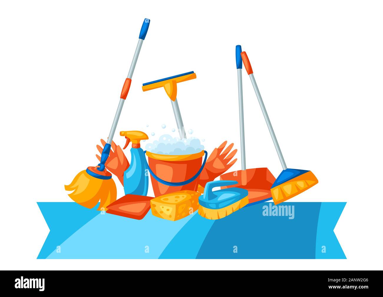 Housekeeping background with cleaning items Stock Vector Image & Art ...