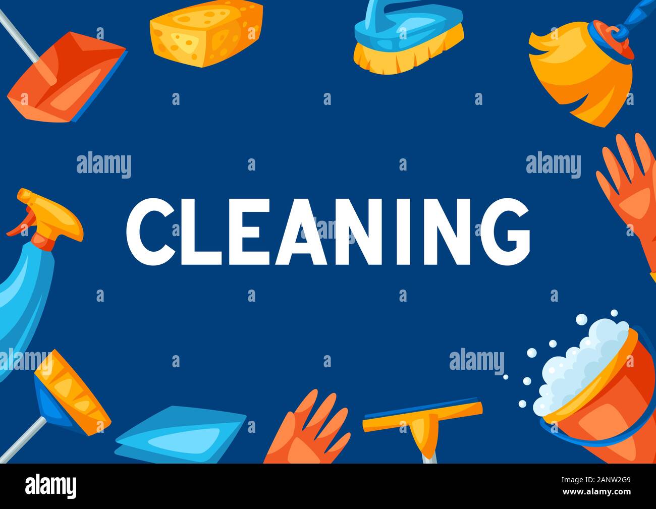 Housekeeping background with cleaning items Stock Vector Image & Art ...
