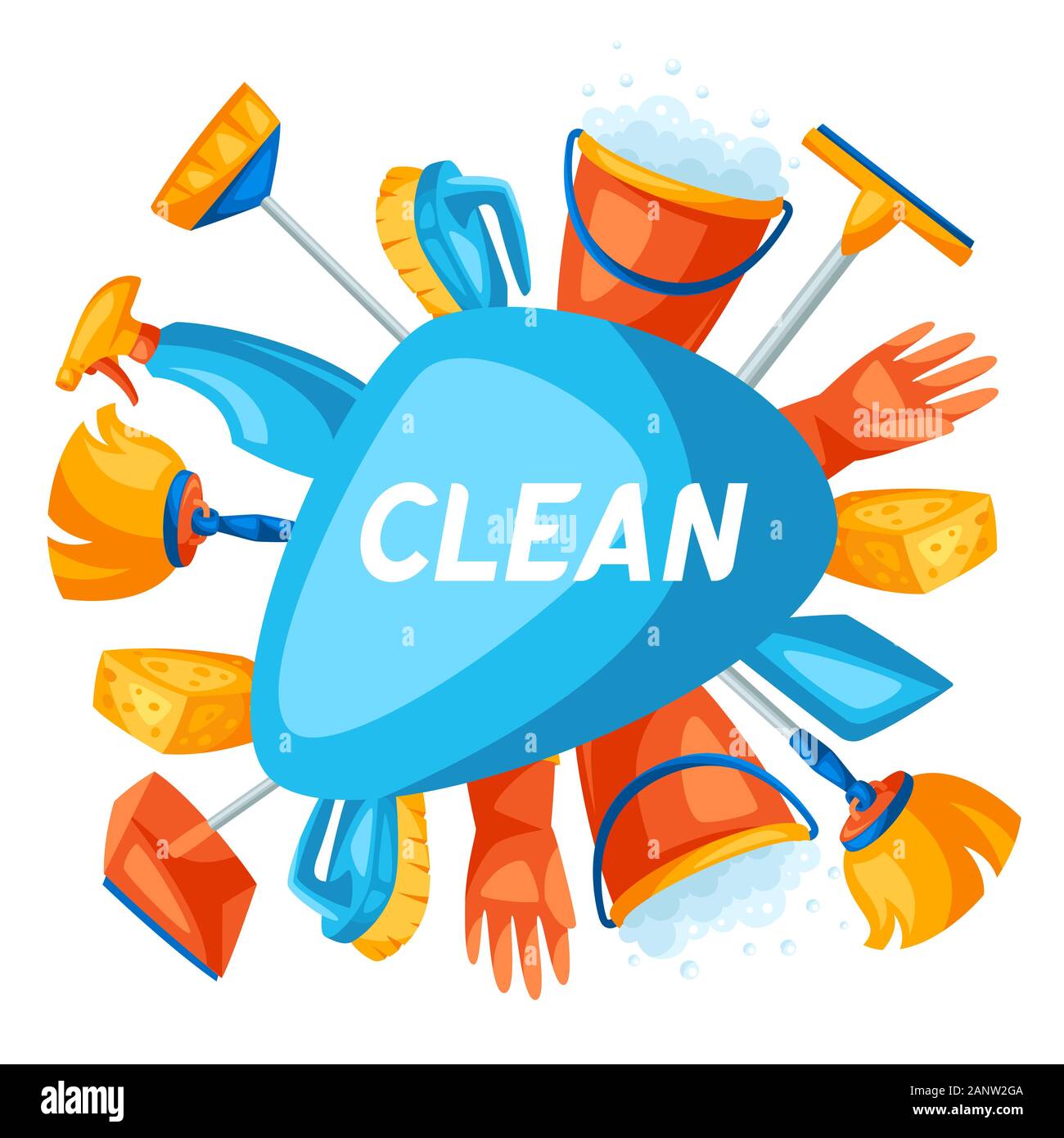 Housekeeping background with cleaning items Stock Vector Image & Art ...