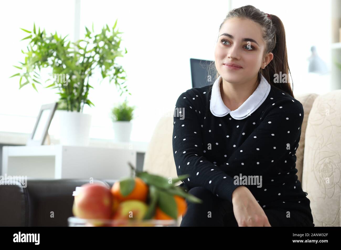 Positive good looking young lady hi-res stock photography and images ...