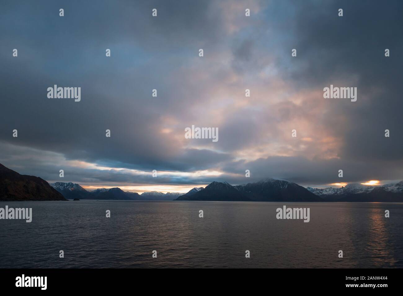 The entrance to the Stjernsundet and Øksfjorden, Loppa Municipality ...
