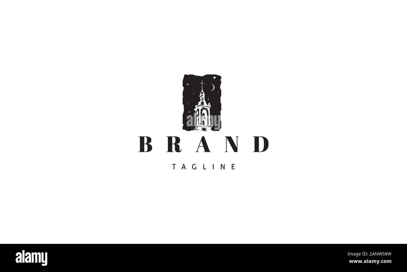 Vector logo on which an abstract image of an old bell tower Stock ...