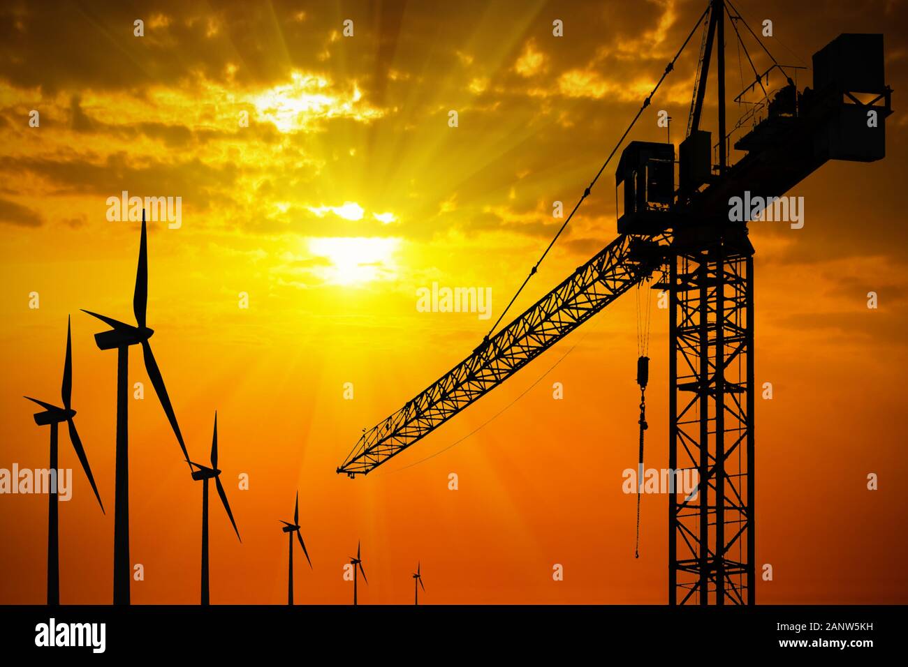 Green building trends wind turbines Stock Photo - Alamy