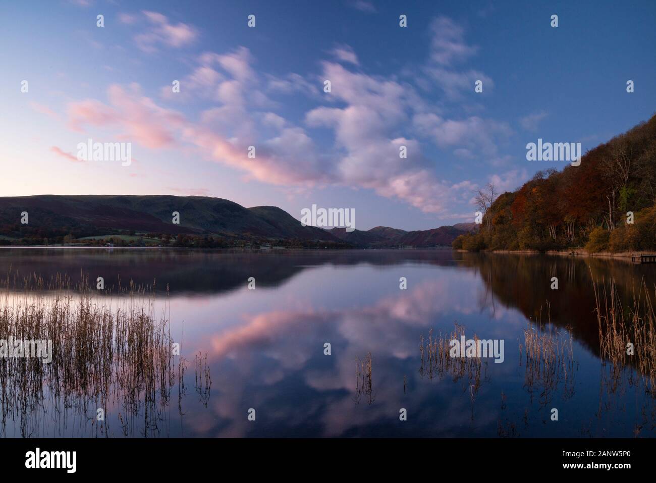 Stunning sunrise Autumn Fall landscape image of Ullswater in Lake ...