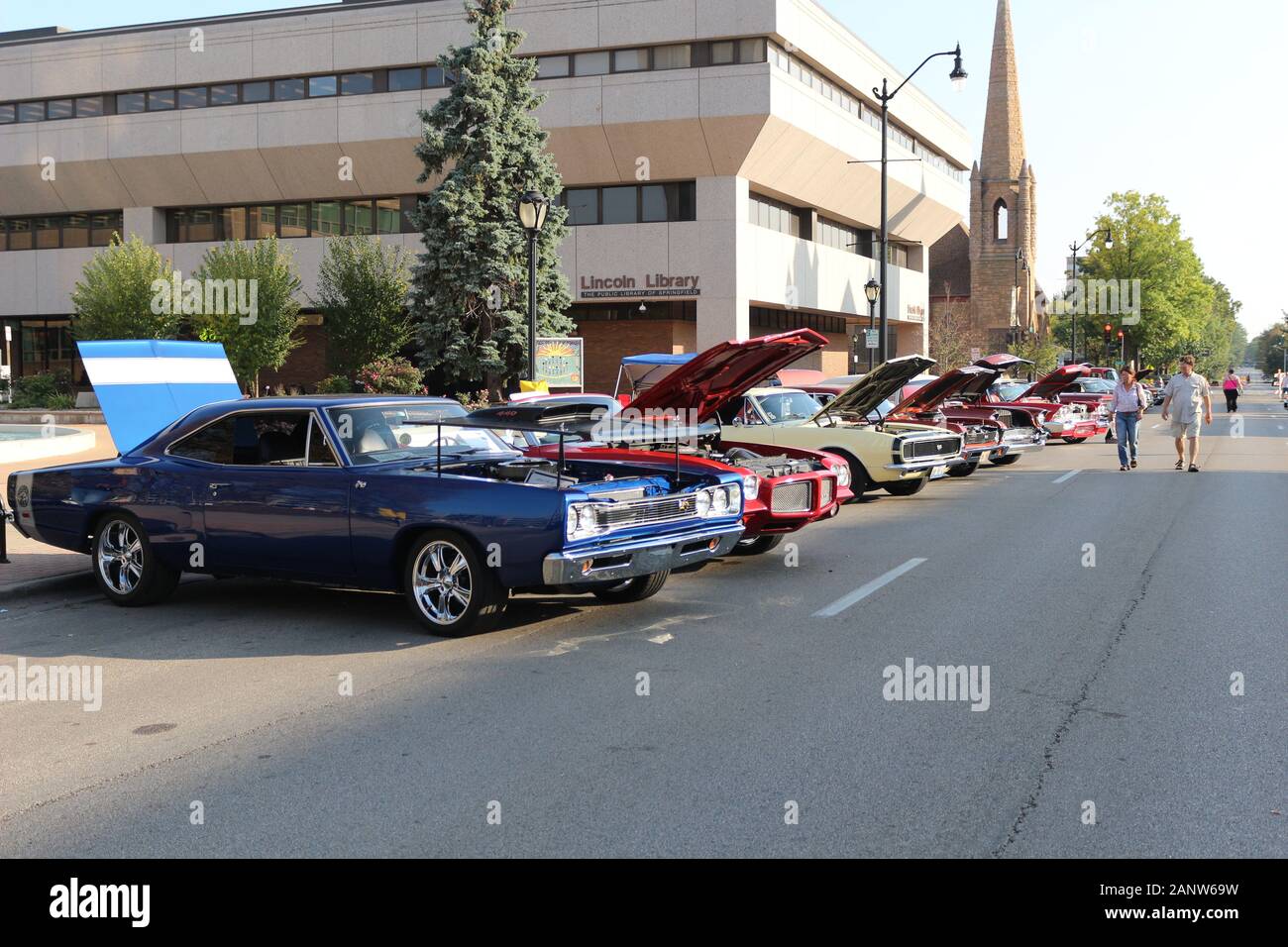 Vintage cars at Mother Road Festival in Springfield, Illinois Stock ...
