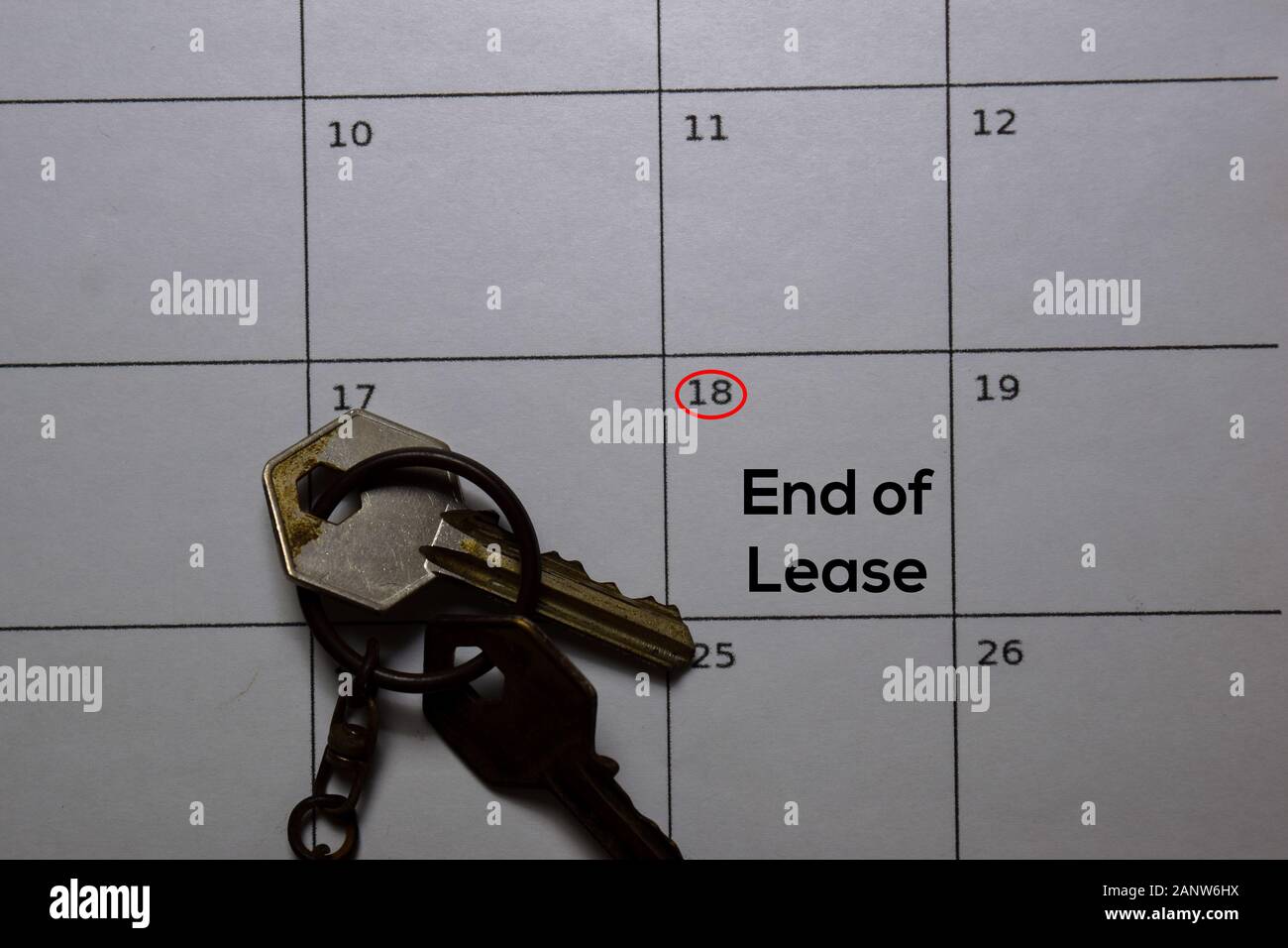 End of Lease write on calendar. Date 18. Reminder or Schedule Concepts ...