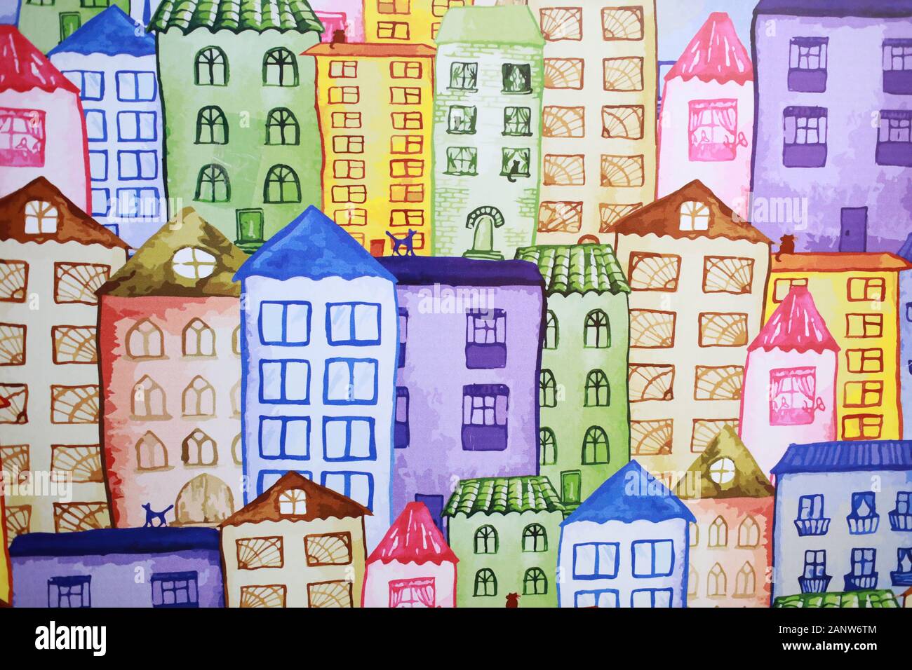 Cartoon line drawing of buildings hi-res stock photography and images ...