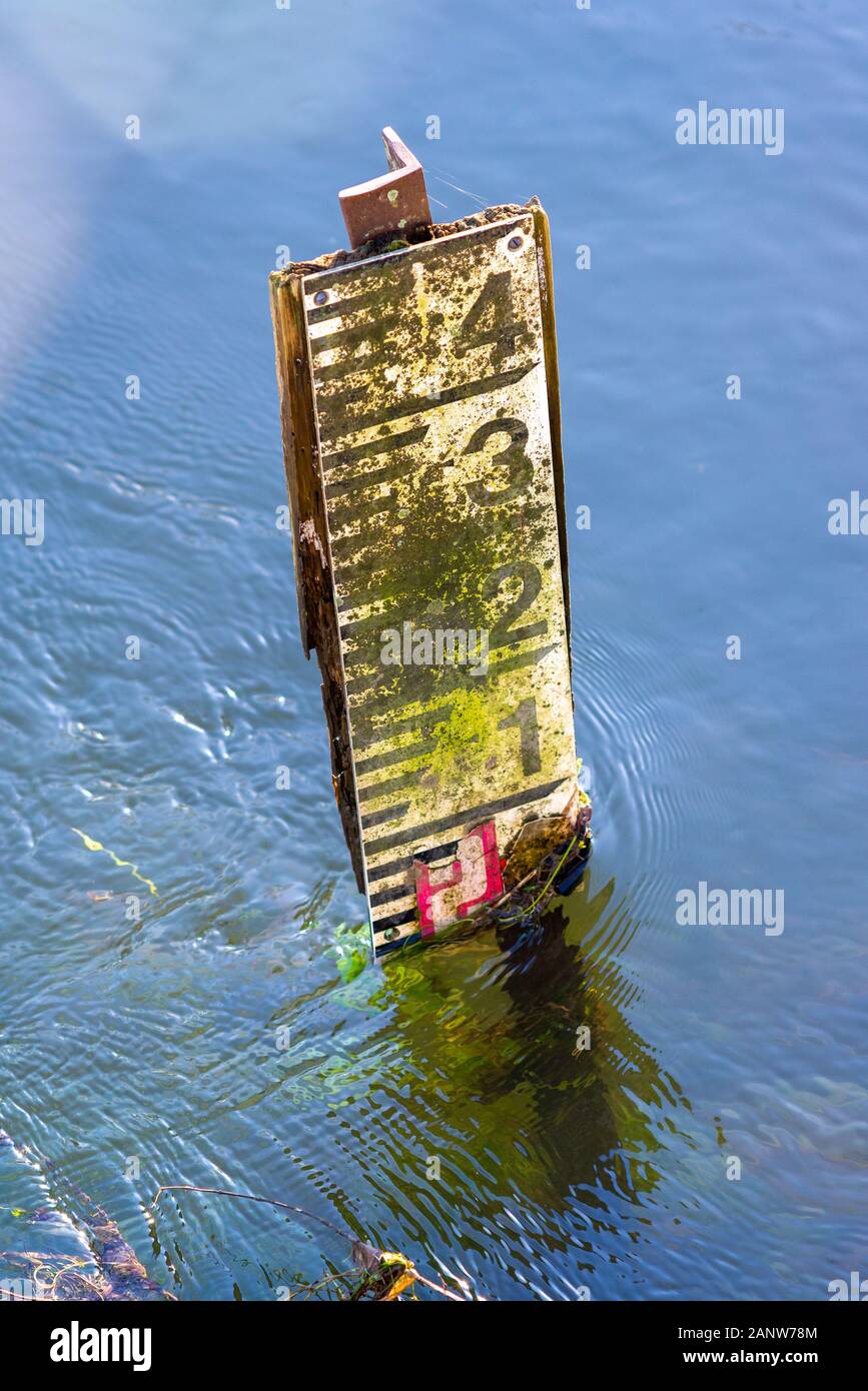 Flood water marker hi-res stock photography and images - Alamy