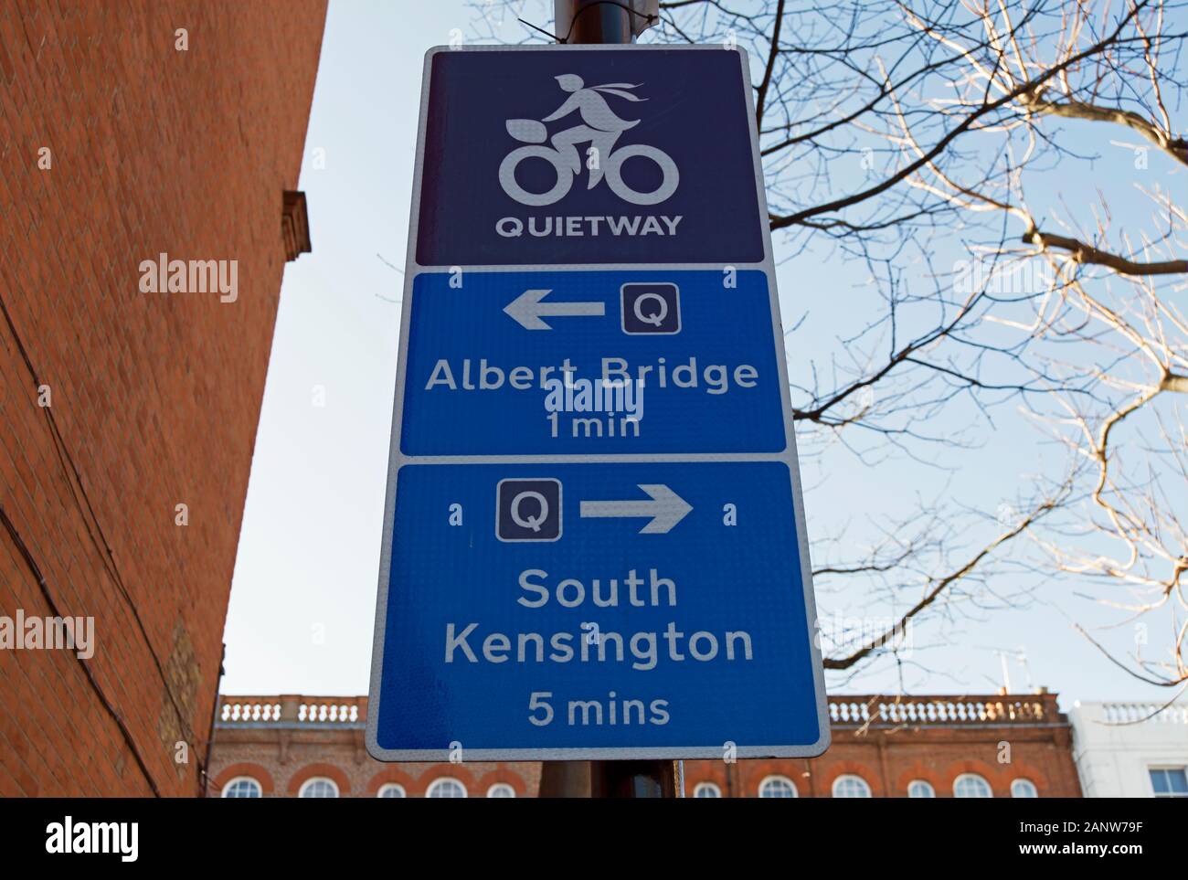 direction sign for a london cycle quietway route, giving directions and ...
