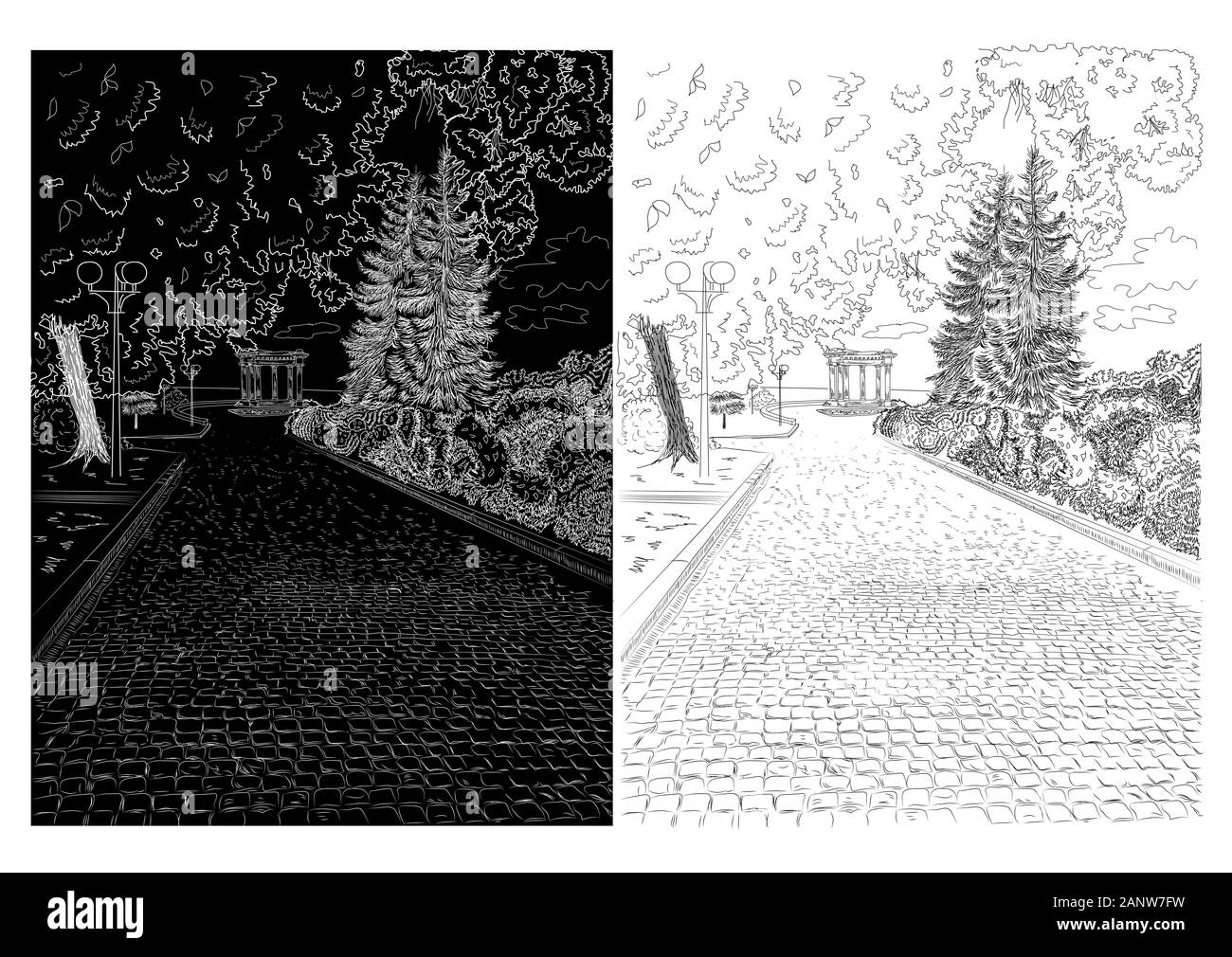 Autumn in park city Cut Out Stock Images & Pictures - Alamy