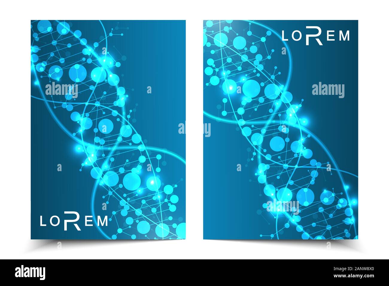 Scientific brochure design template. Vector flyer layout, Molecular ...