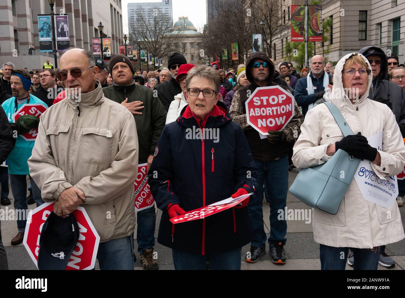 Raleigh, NC, USA. 18th Jan, 2020. Hundreds of people gathered on ...