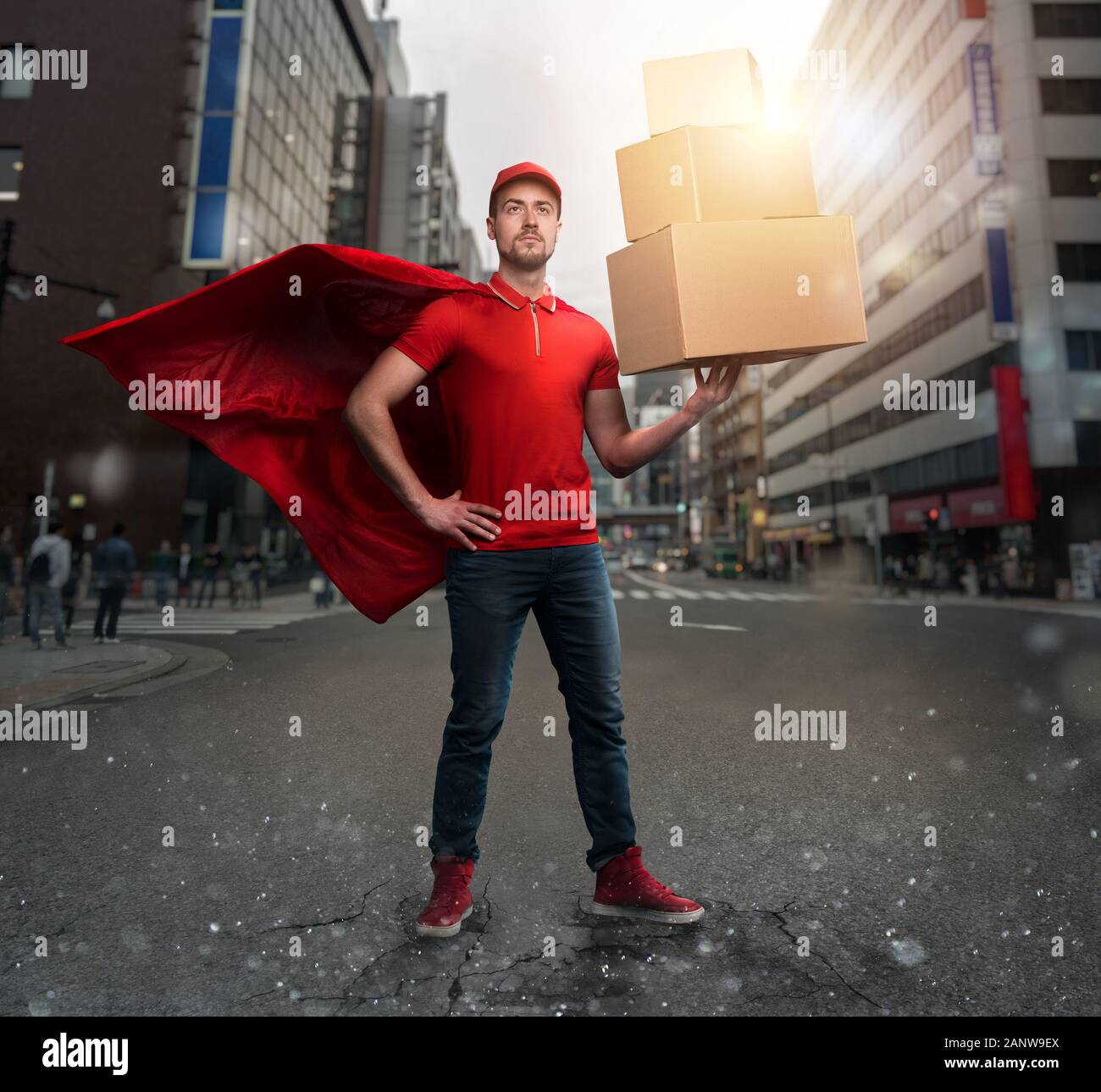 Delivery hero worker hi-res stock photography and images - Alamy
