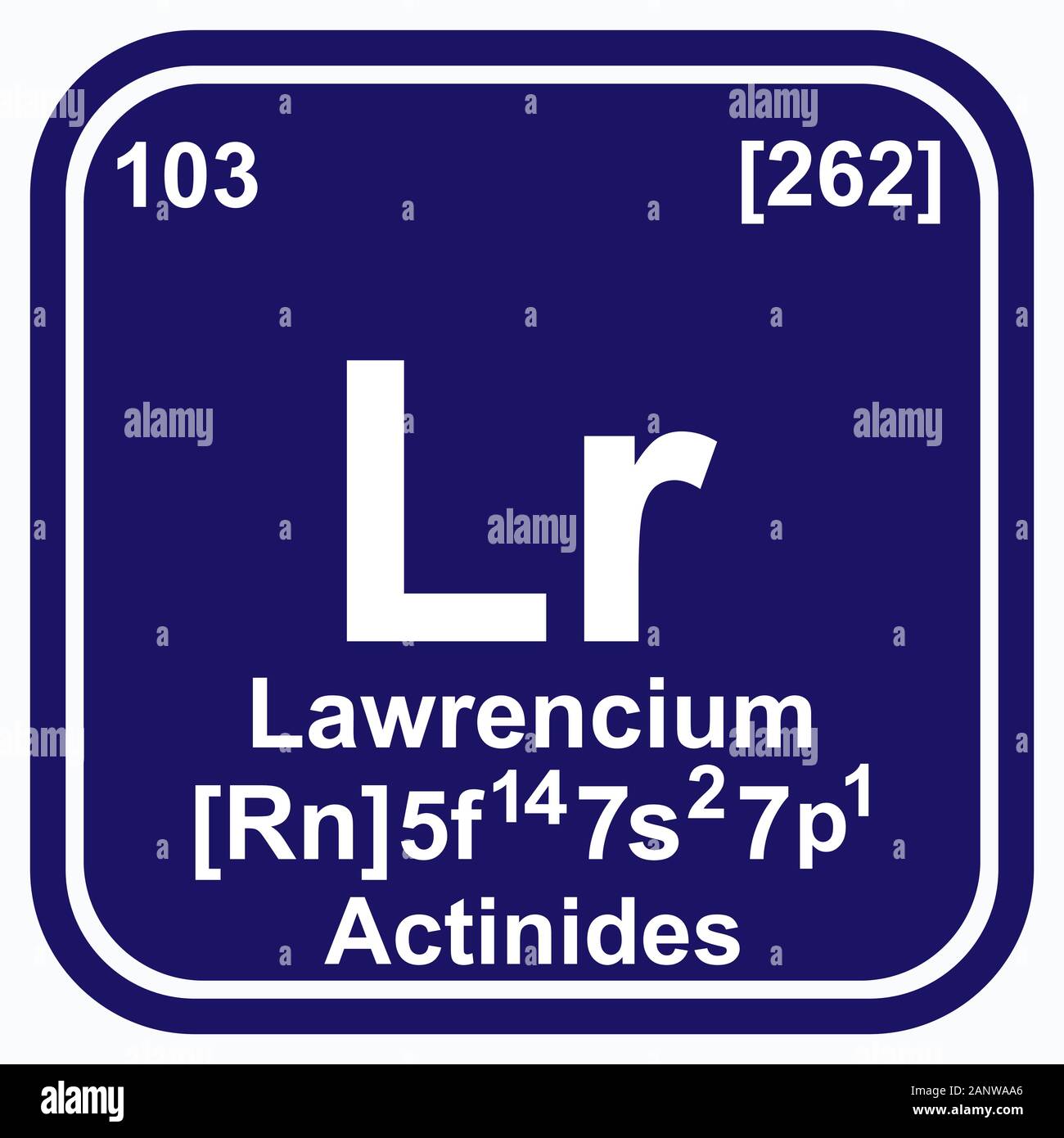 Lawrencium Periodic Table of the Elements Vector illustration eps 10 ...